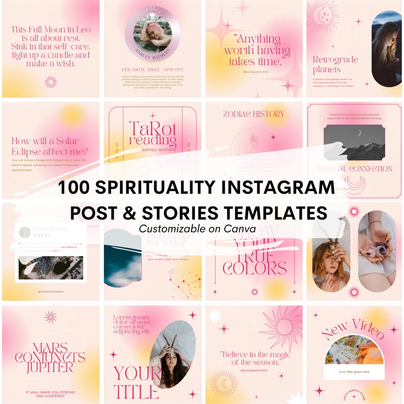 100 Spirituality Instagram Post Templates | Instagram Stories Templates ...