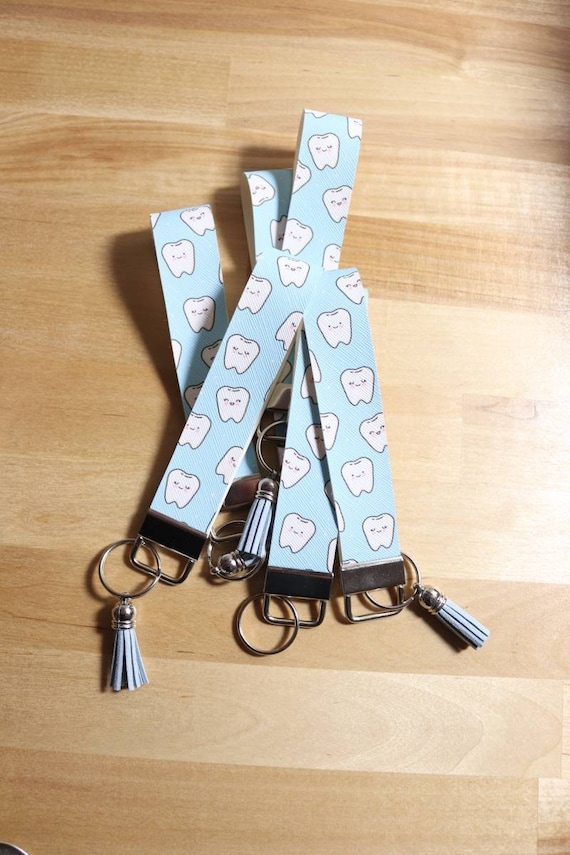 Dental Wristlet Dental Lanyard Tooth Keychain Dental - Etsy