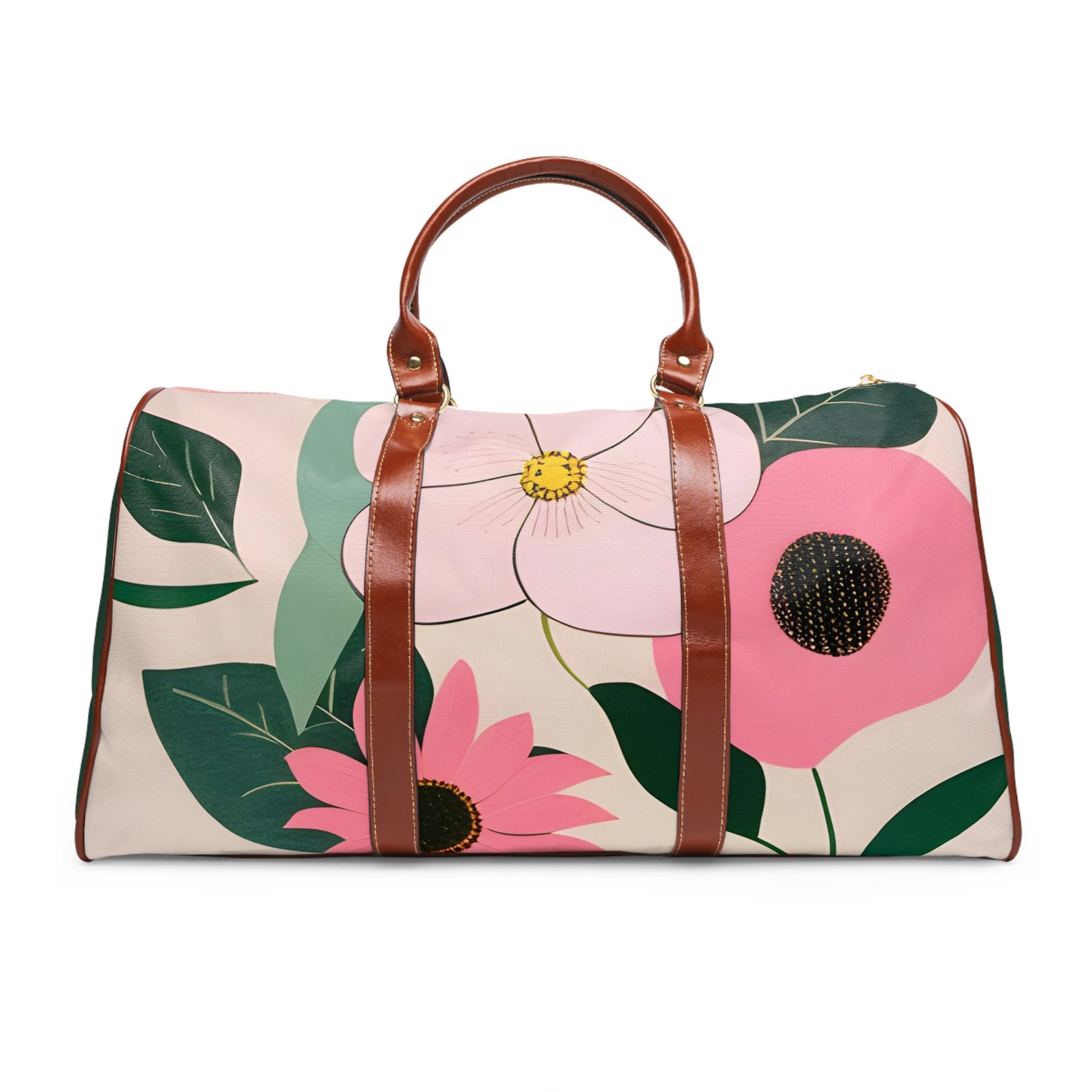 Pink Flower Weekender Travel Bag, Overnight Bag, Duffle Bag, Carry on ...