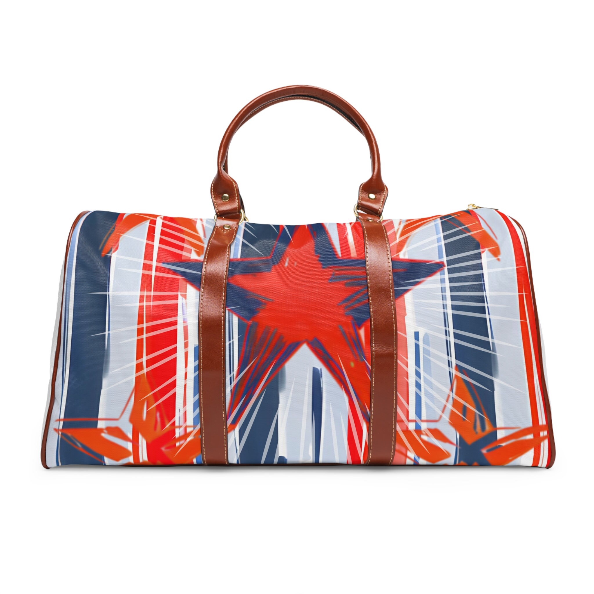 Patriotic Red White Blue Suitcase, Waterproof Weekender Travel Bag ...