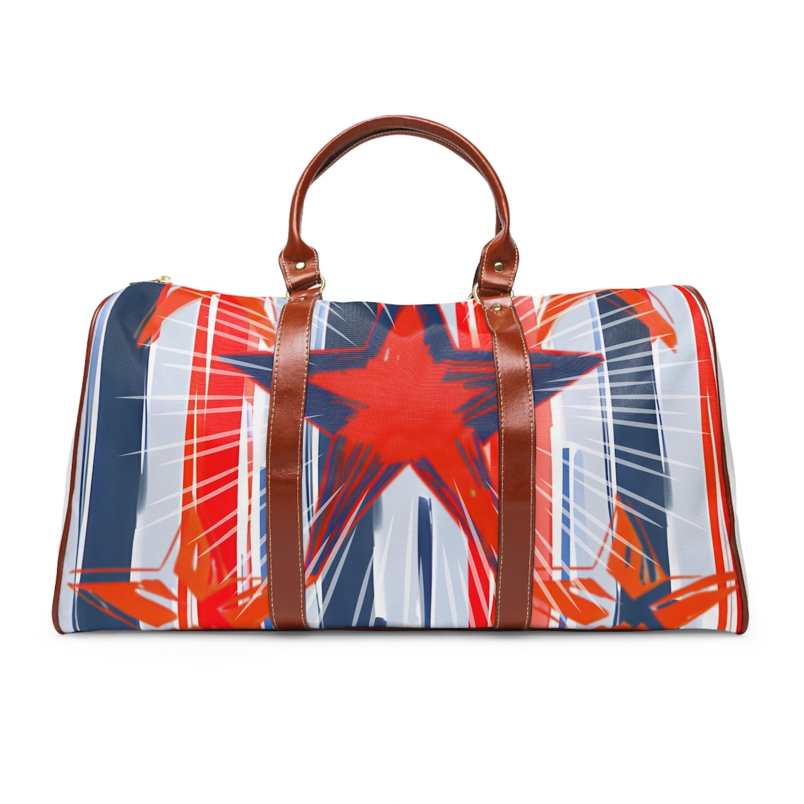 Patriotic Red White Blue Suitcase, Waterproof Weekender Travel Bag ...