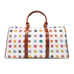 Polka Dot Suitcase, Waterproof Weekender Travel Bag, Overnight Bag ...