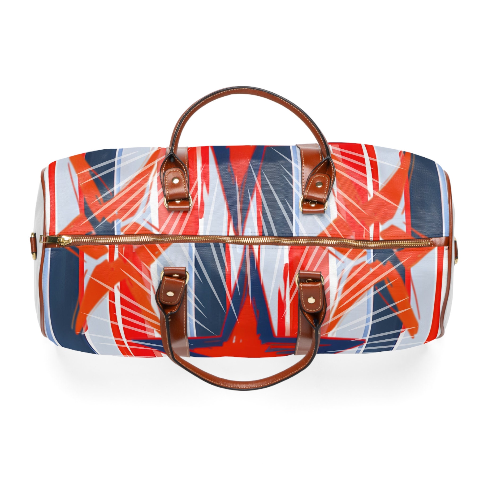 Patriotic Red White Blue Suitcase, Waterproof Weekender Travel Bag ...