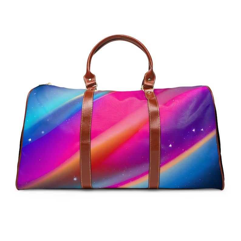 Galactic Space Rainbow Suitcase, Waterproof Weekender Travel Bag ...