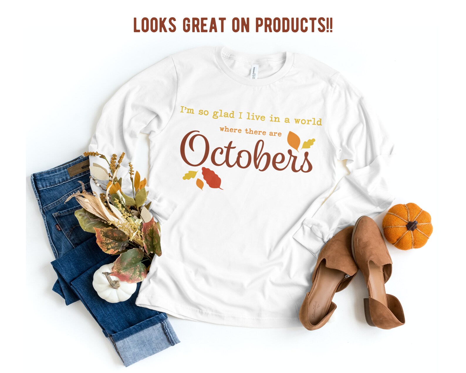 October Svg, Fall Harvest Svg, Fall Leaves Svg, Fall Leaves Clipart ...