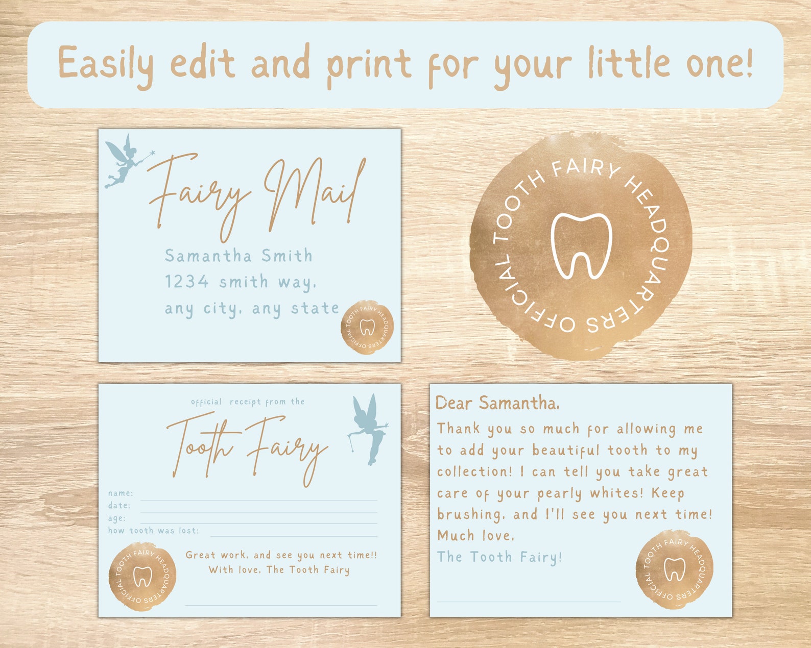 Tooth Fairy Letter Tooth Fairy Receipt Fairy Certificate - Etsy