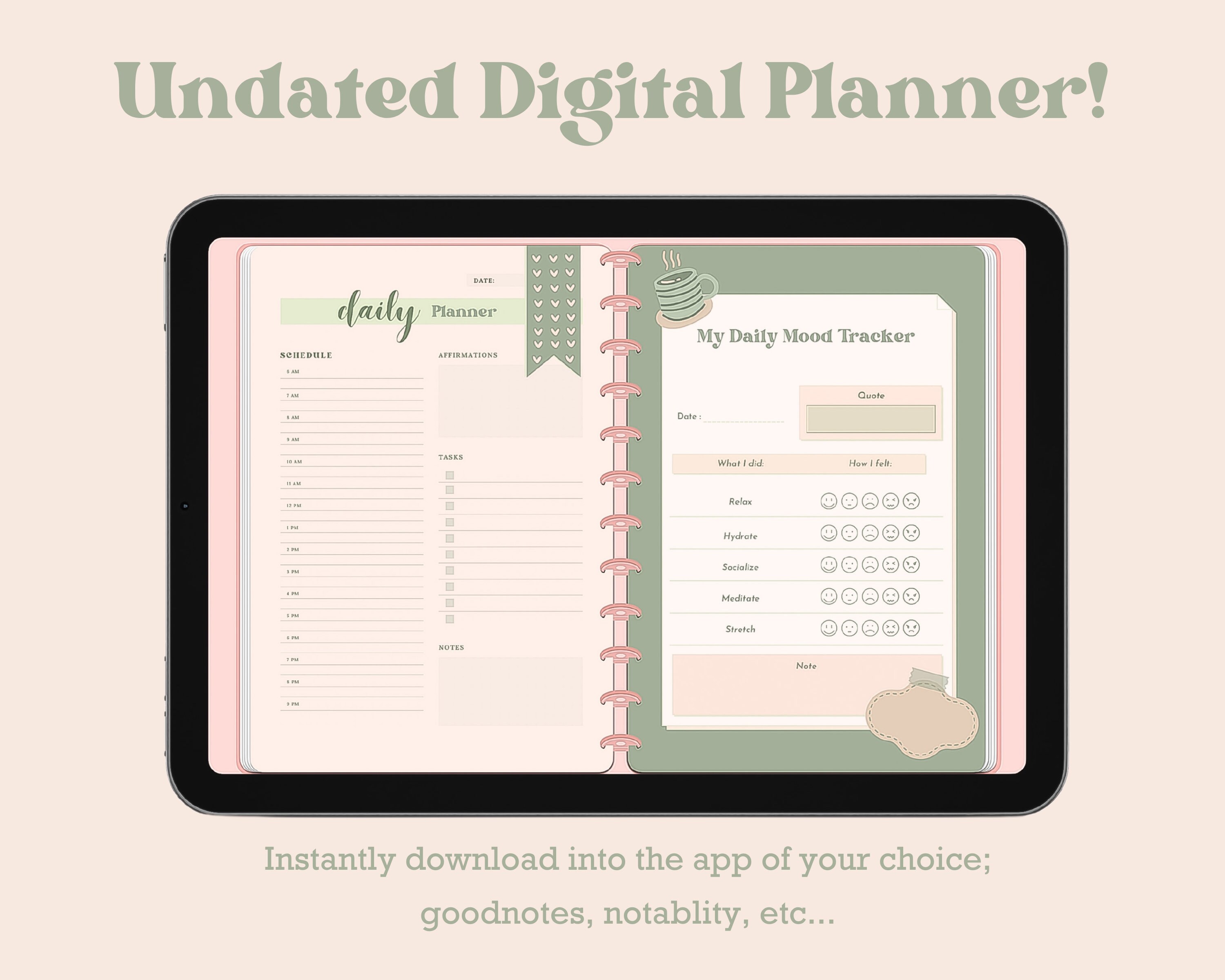 Undated Life Planner, Undated Digital Planner, Adhd Digital Planner ...