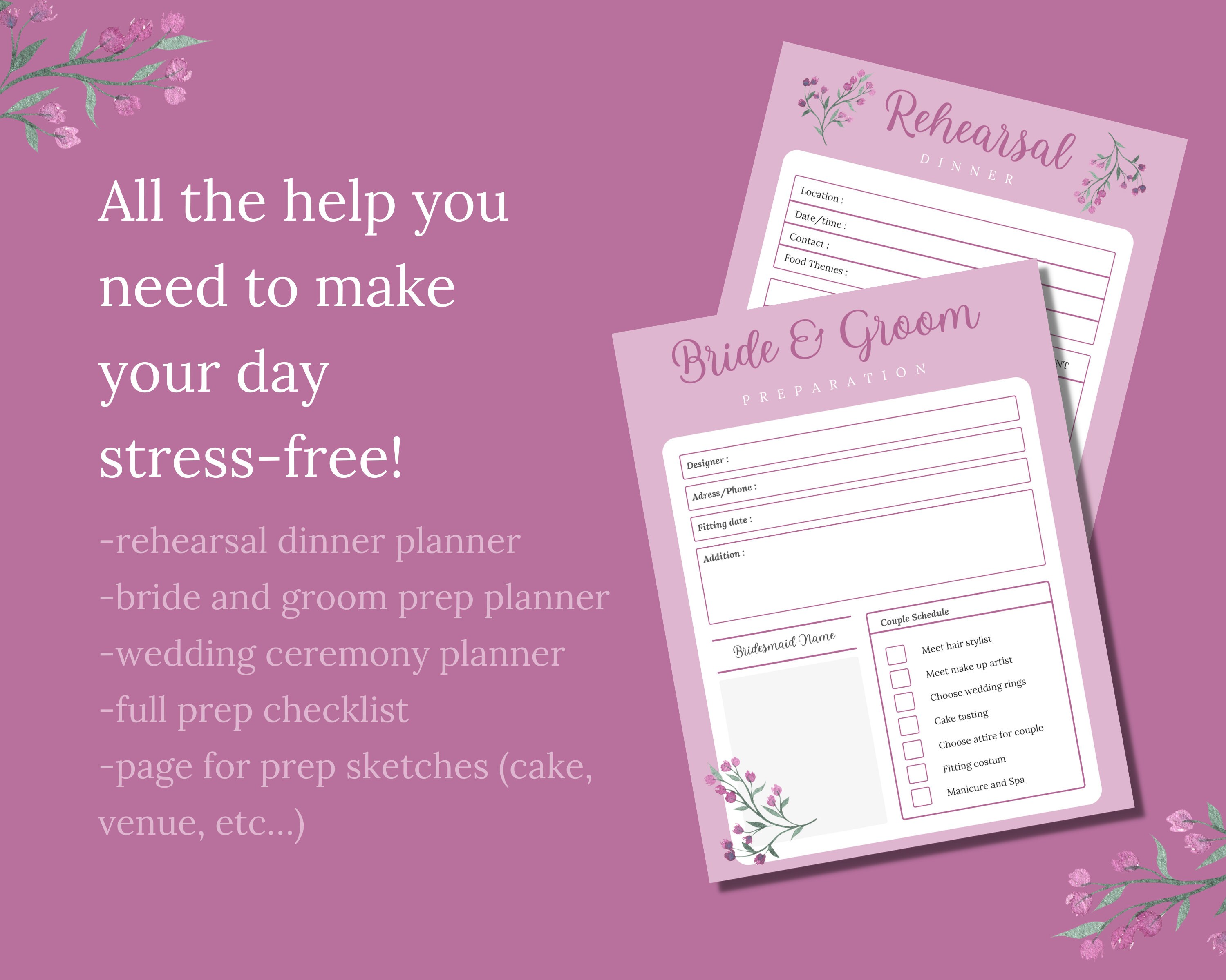 Wedding Checklist Bridal Planner Wedding Organizer Wedding - Etsy