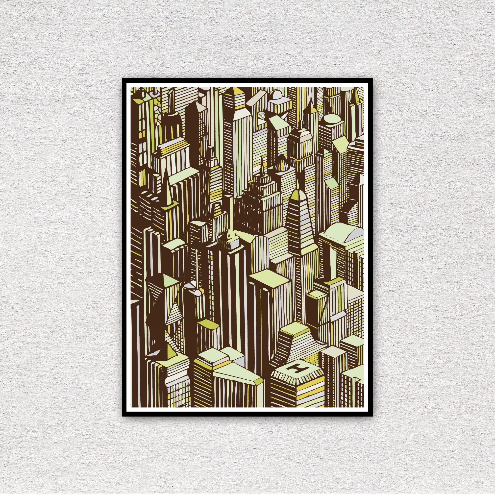 Metropolis Poster (no. 4), Skyscraper Poster, Urban Poster, Futuristic ...