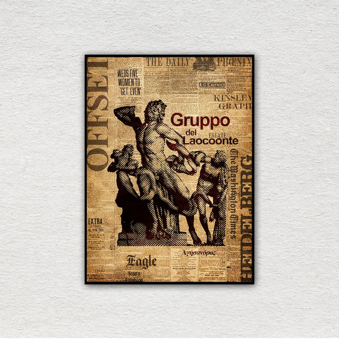 Laocoon and His Sons, Agesander of Rhodes, Vintage Poster, Vintage ...