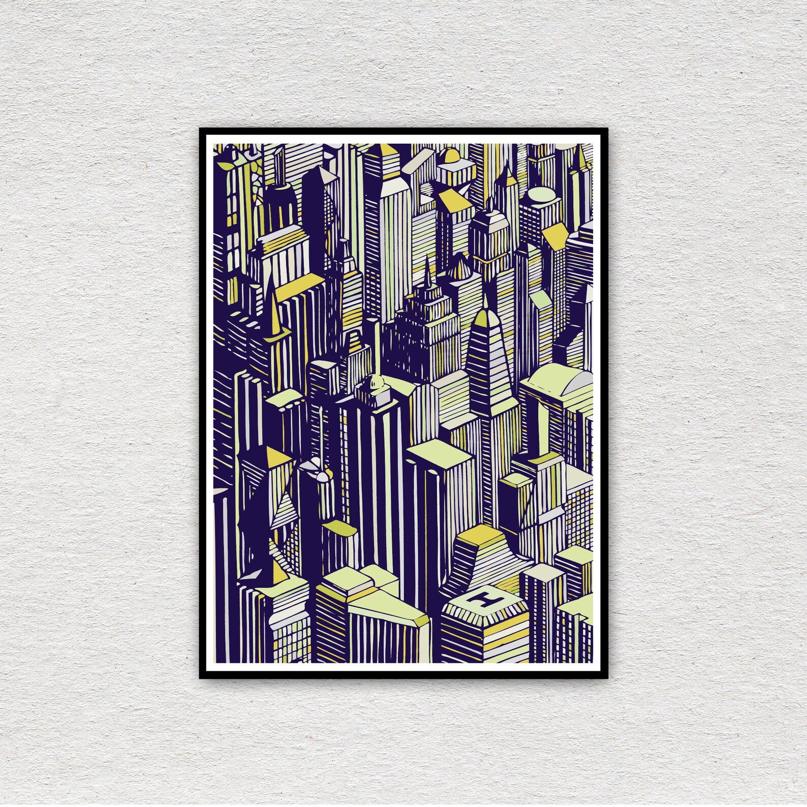 Metropolis Skyscraper Poster, Futuristic City, Vector Graphics ...