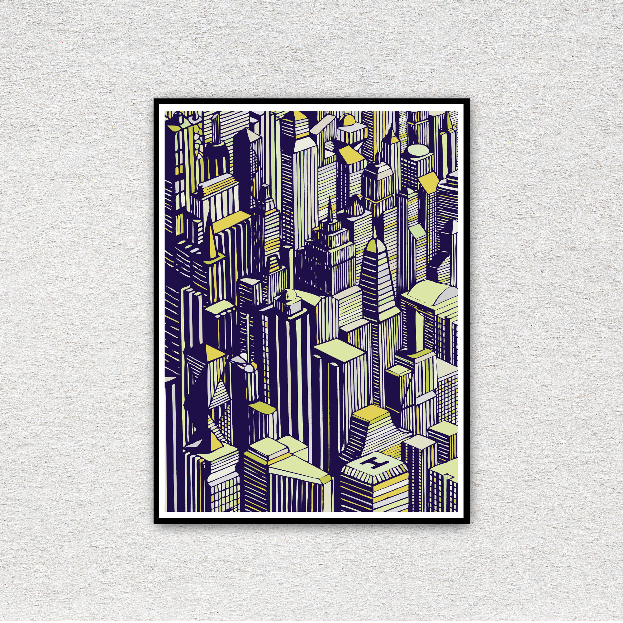 Metropolis Skyscraper Poster, Futuristic City, Vector Graphics ...