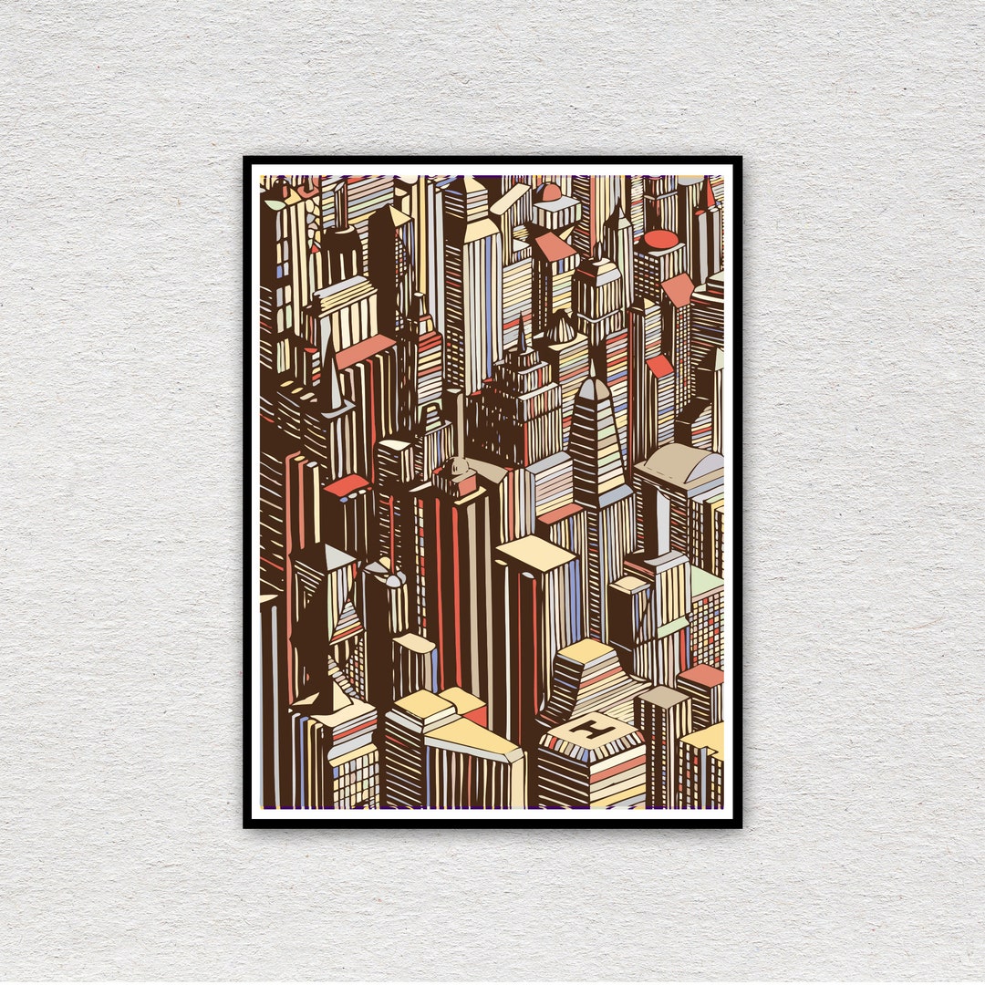 Metropolis Skyscraper Poster, Futuristic City, Vector Graphics ...