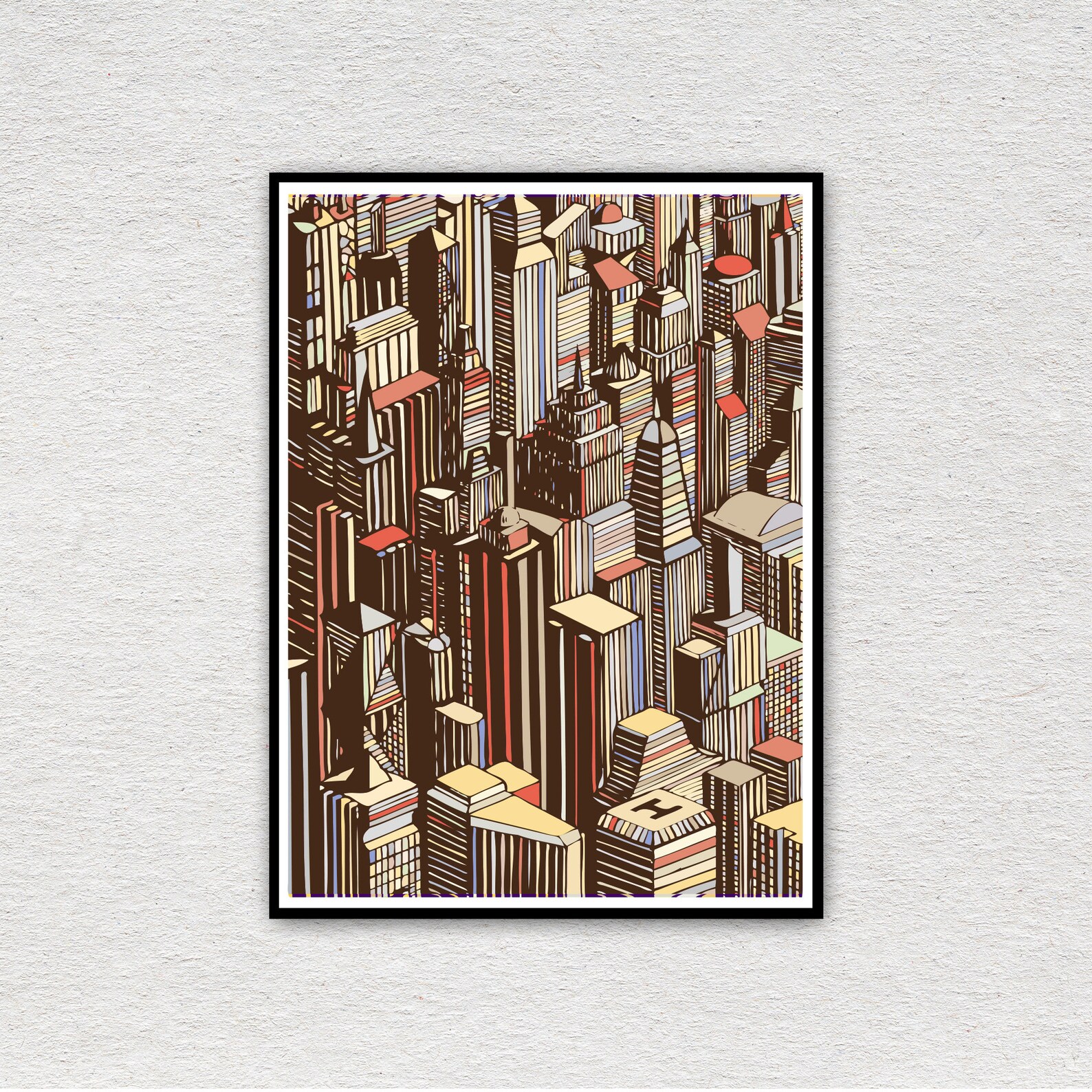 Metropolis Skyscraper Poster, Futuristic City, Vector Graphics ...