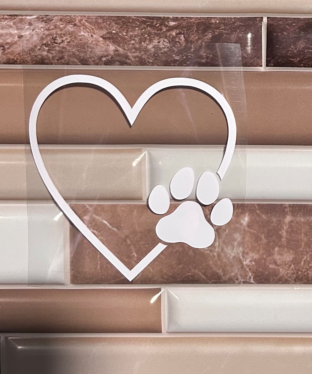 Dog Print Heart. VINYL DECAL - Etsy