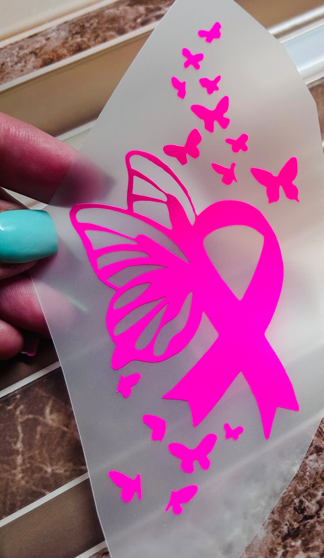 Butterflies Breast Cancer VINYL DECAL - Etsy