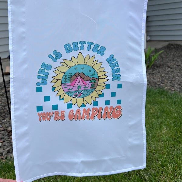 Camping Garden Flag Svg - Etsy