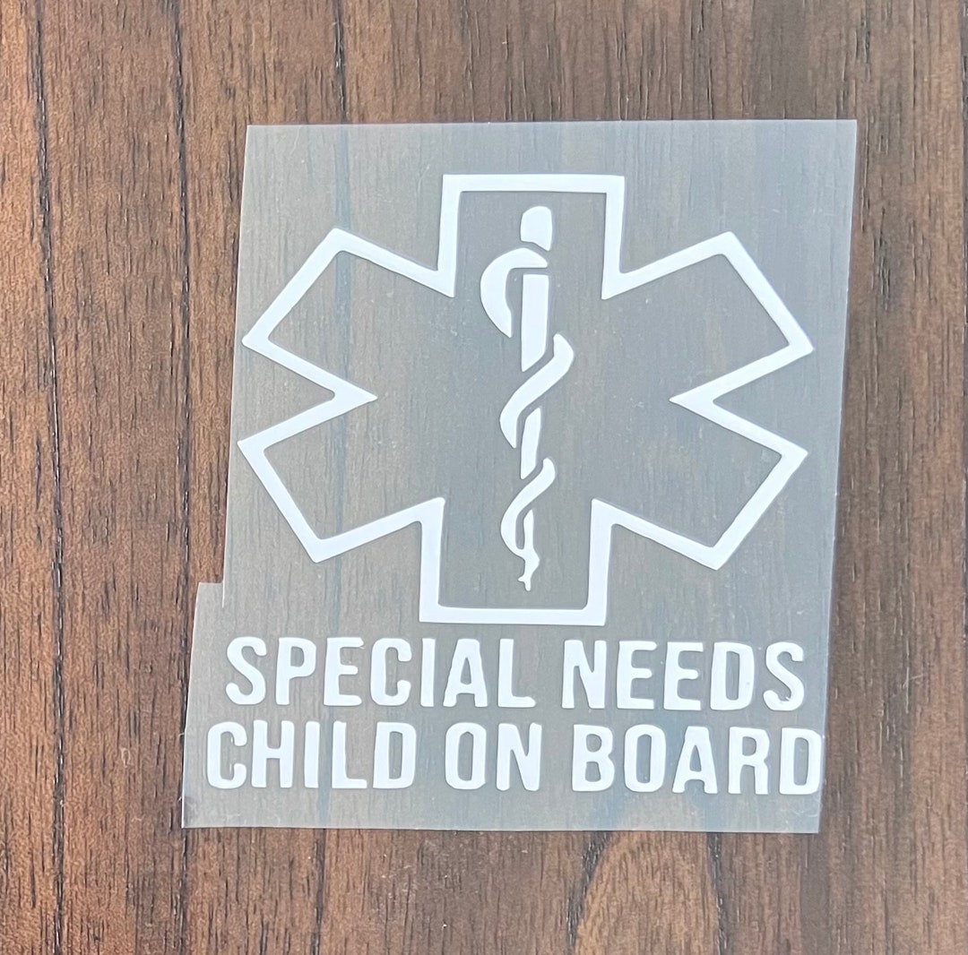 SPECIAL NEEDS CHILD on Board. Vinyl Decal. - Etsy