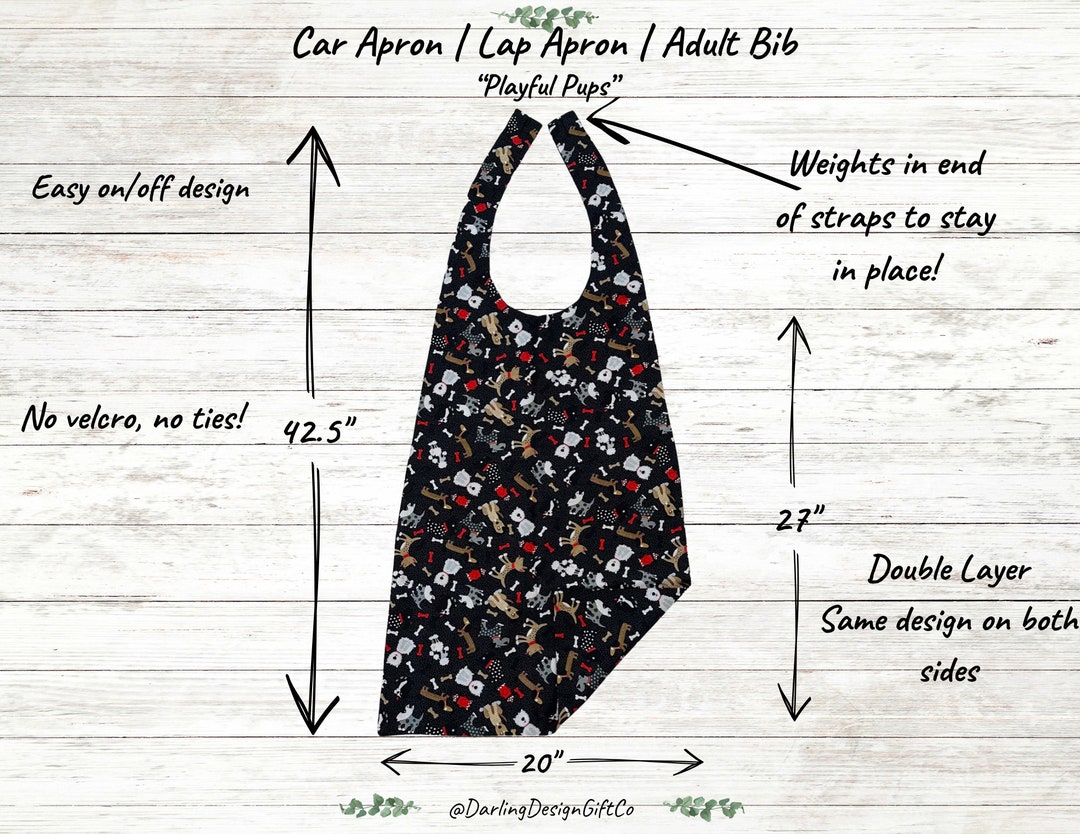 Extra Long Adult Bib Car Apron Lap Apron Gift for Seniors Grandparent ...