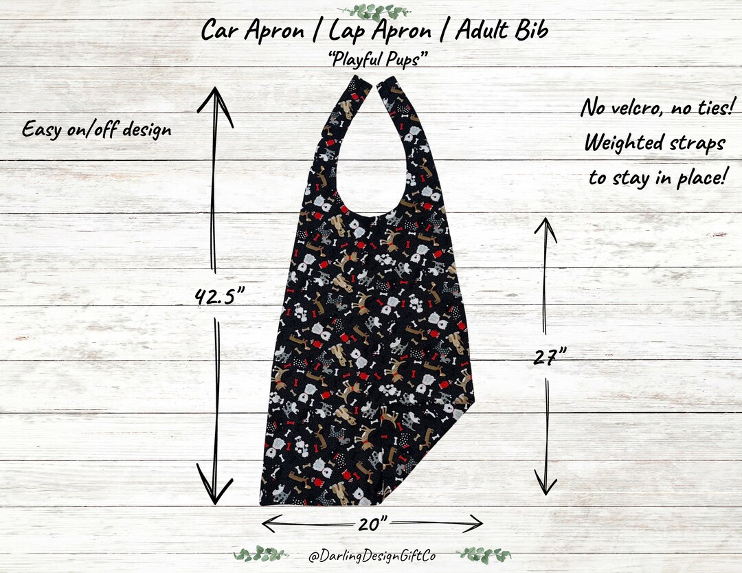 Extra Long Adult Bib Car Apron Lap Apron Gift for Seniors Grandparent ...