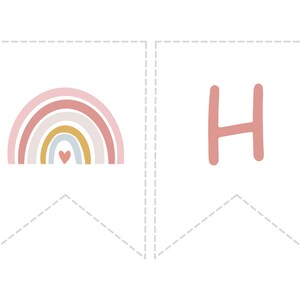Boho Birthday Banner, String Banner, Printable Dovetail Banner, Rainbow ...