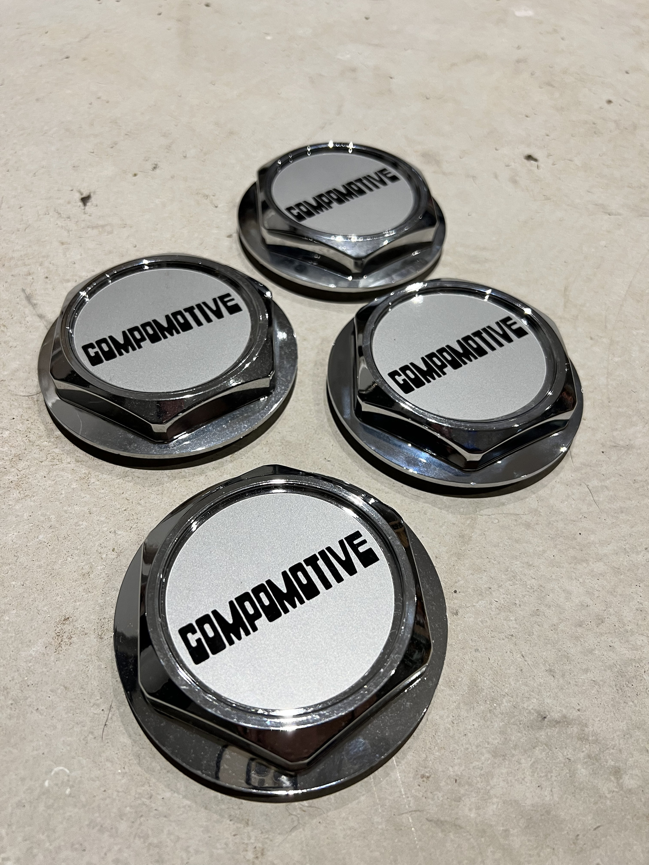 New Old Stock Genuine Compomotive Silver Black Centre Cap Decals (4) - Etsy