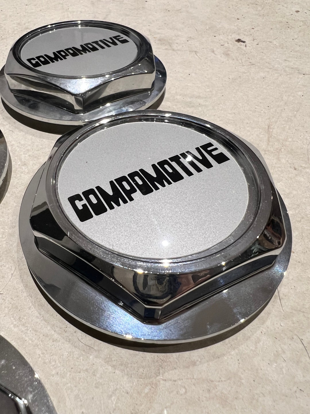 New Old Stock Genuine Compomotive Silver Black Centre Cap Decals (4) - Etsy