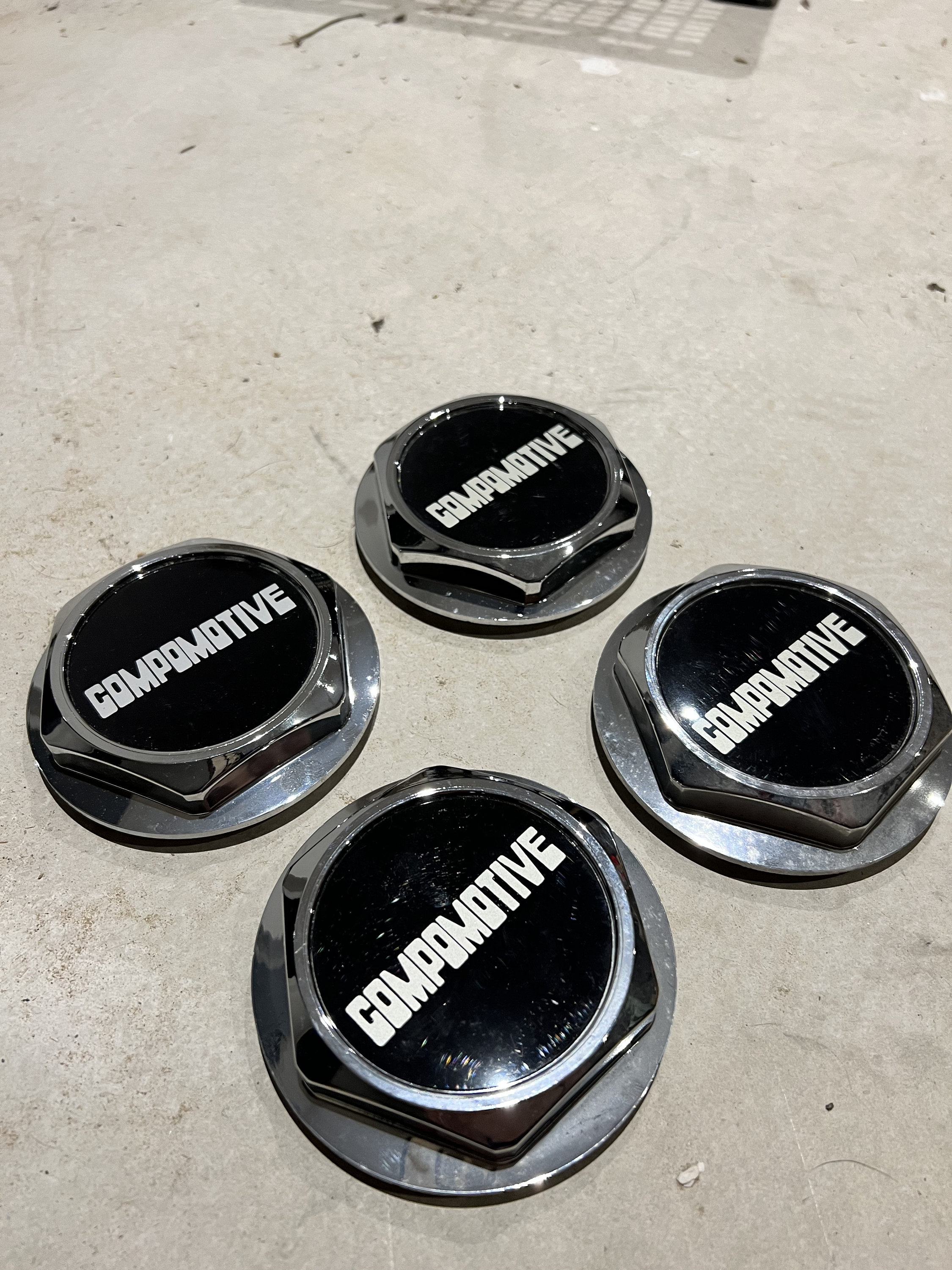 New Old Stock Genuine Compomotive Silver Black Centre Cap Decals (4) - Etsy
