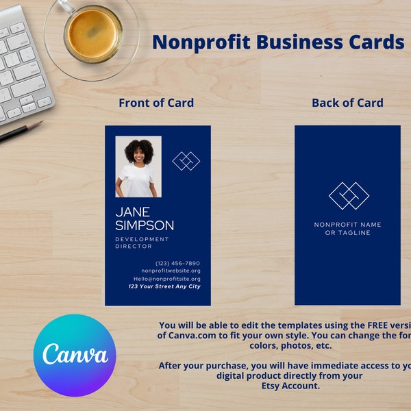 Nonprofit Business Card Template - Etsy