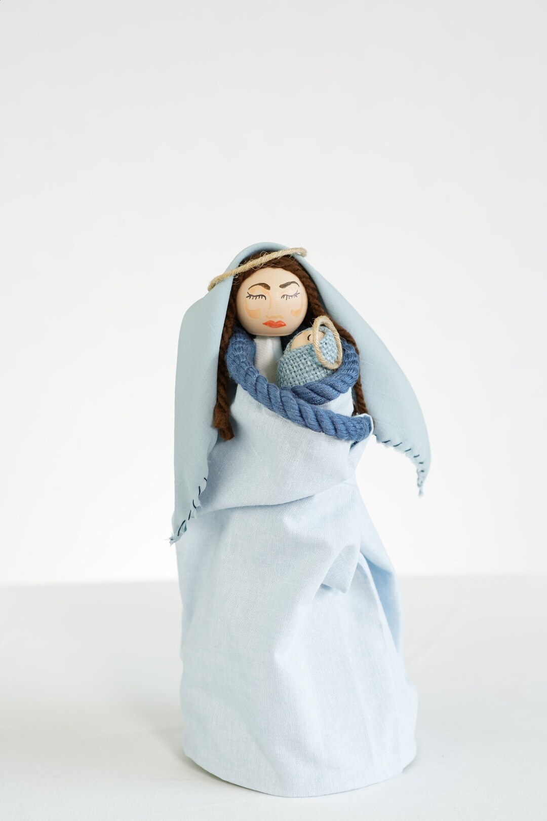 Virgin Mary Christmas Tree Topper Holding Baby Jesus Tree Decor Made in ...
