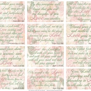 Bible Love Verses | Scripture Memory Printable Downloadable 2”x3.5 ...