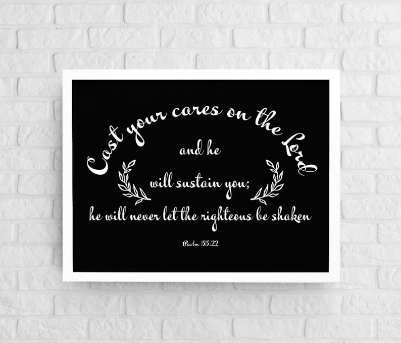 Cast Your Cares Large Bible Verse Wall Art Downloadable - Etsy