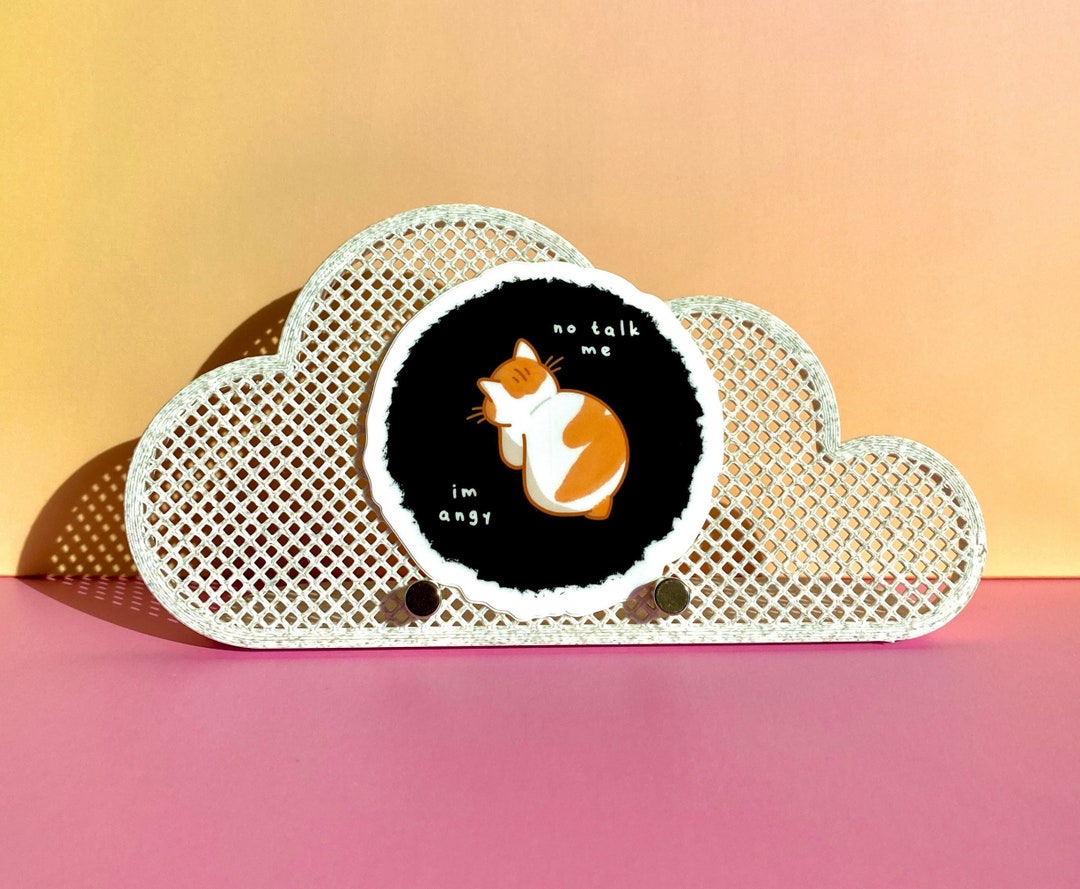 Funny Semi-gloss Vinyl Sticker, Orange Cat Die Cut Stickers, Meme ...