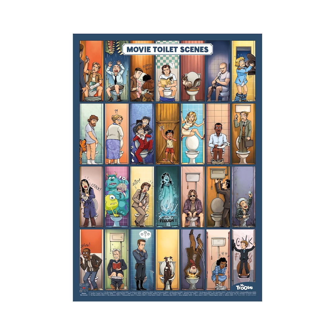 Movie Toilet Scenes, Poster 16.5 X 23.4 In, Guess the Film: WC Edition ...