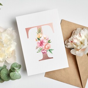 Watercolor Floral Alphabet Clipart, Monogram Initials PNG, Boho Letters ...