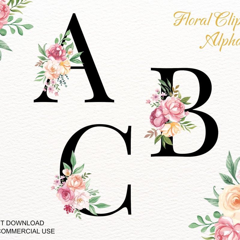 Floral Letters - Etsy