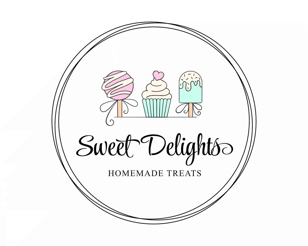 Custom Logo Design, Pastel Colours, Cake Bakery Logo, Cupcake Business ...