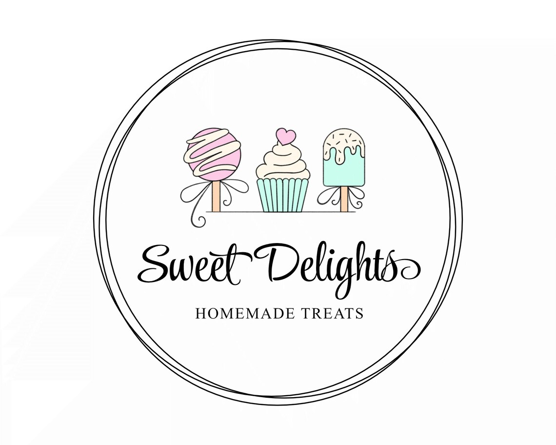 Custom Logo Design Pastel Colours Cake Bakery Logo Cupcake - Etsy
