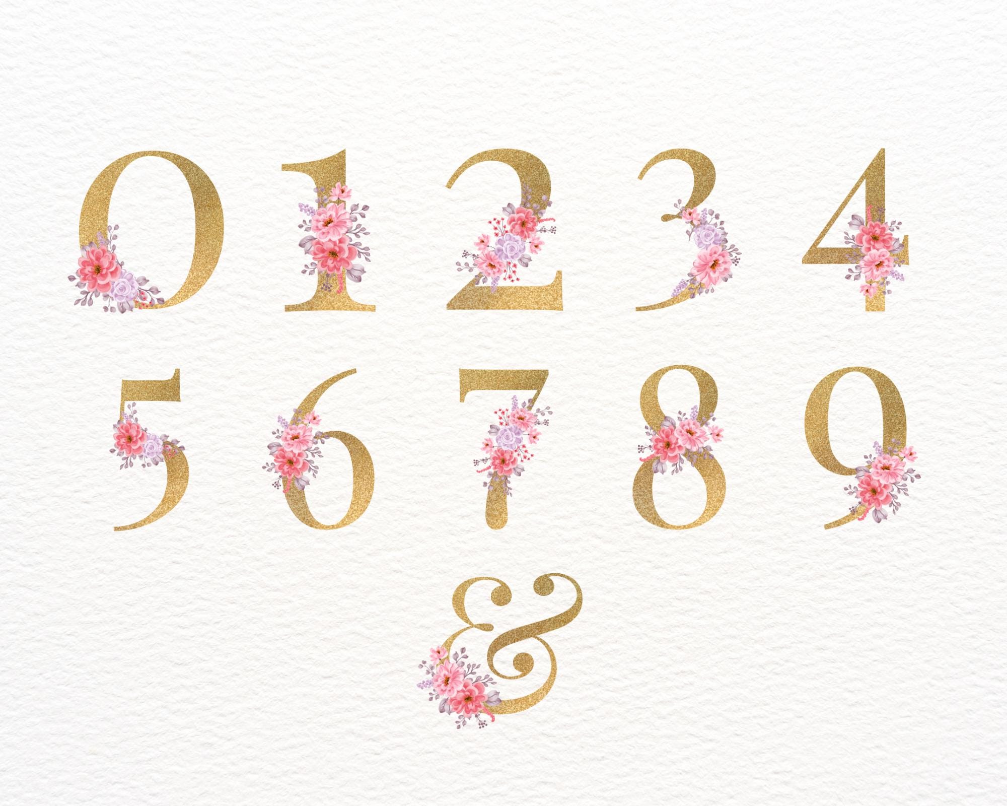 Watercolor Floral Alphabet Clipart, Monogram Initials PNG, Boho Letters ...