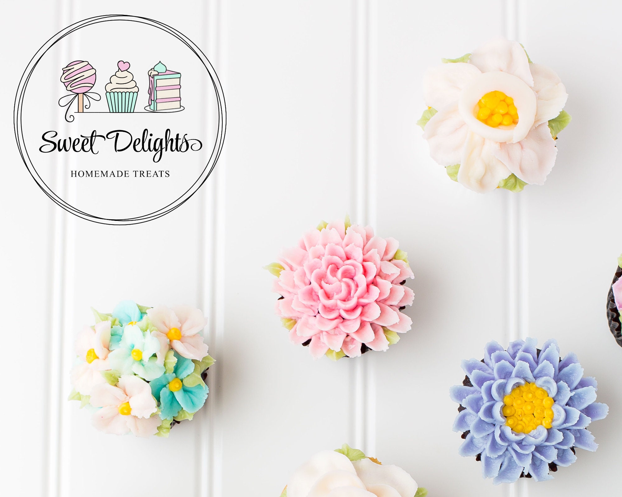 Custom Logo Design Glitter Gold Cake Bakery Logo Cupcake - Etsy