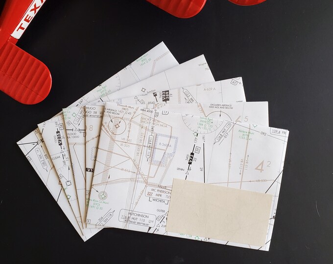 IFR Low Aviation Sectional Chart Envelopes + Cards, Pack of 5, Caroline ...