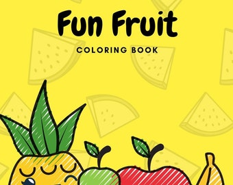 15 Pages Fun Fruit Coloring Book - Etsy