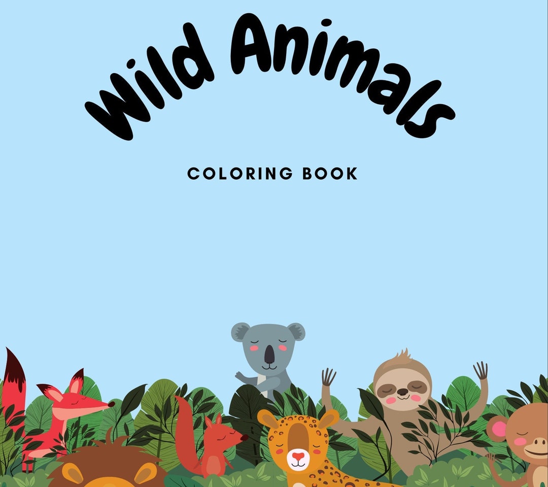 Wild Animals Coloring Book/ Digital/ Instant Download/ 25 Pages - Etsy