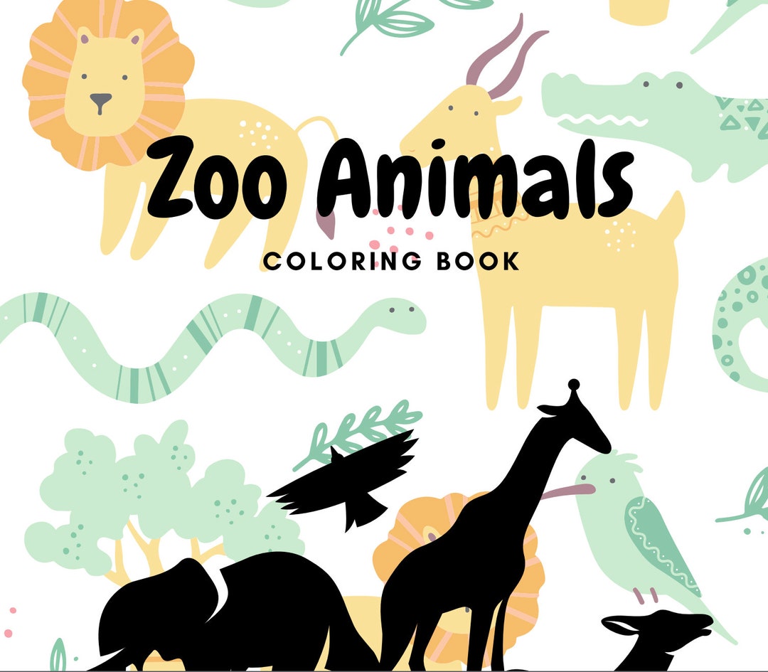 Zoo Animals Coloring Book/ Digital/ Instant Download/ 15 Pages - Etsy