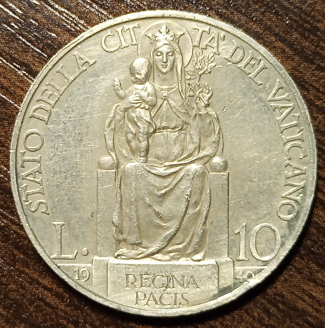 1940 Vatican City Silver 10 Lira Full Bold Date! - Etsy