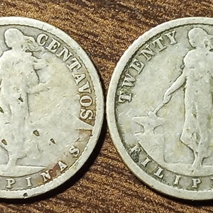 1908-S & 1918-S Philippines Silver 20 Centavos Full Dates - Etsy
