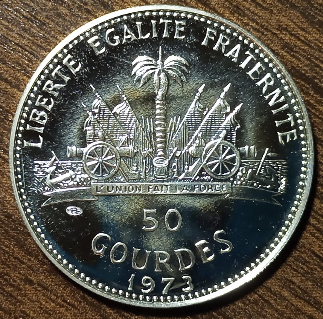 1973 Haiti Silver 50 Gourdes Brilliant Proof Full Bold Date - Etsy