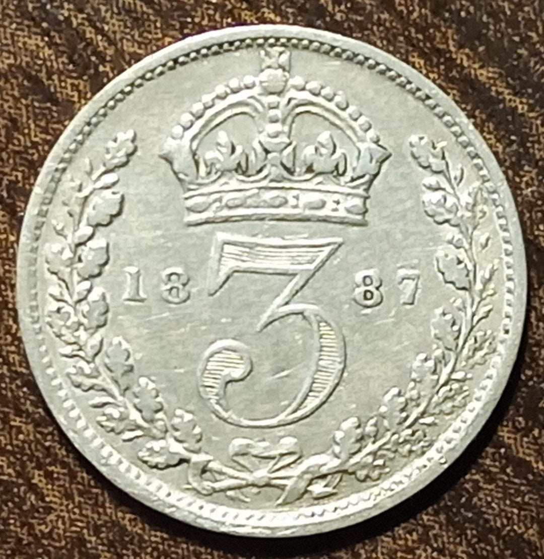 1887 British Silver 3 Pence Full Bold Date - Etsy
