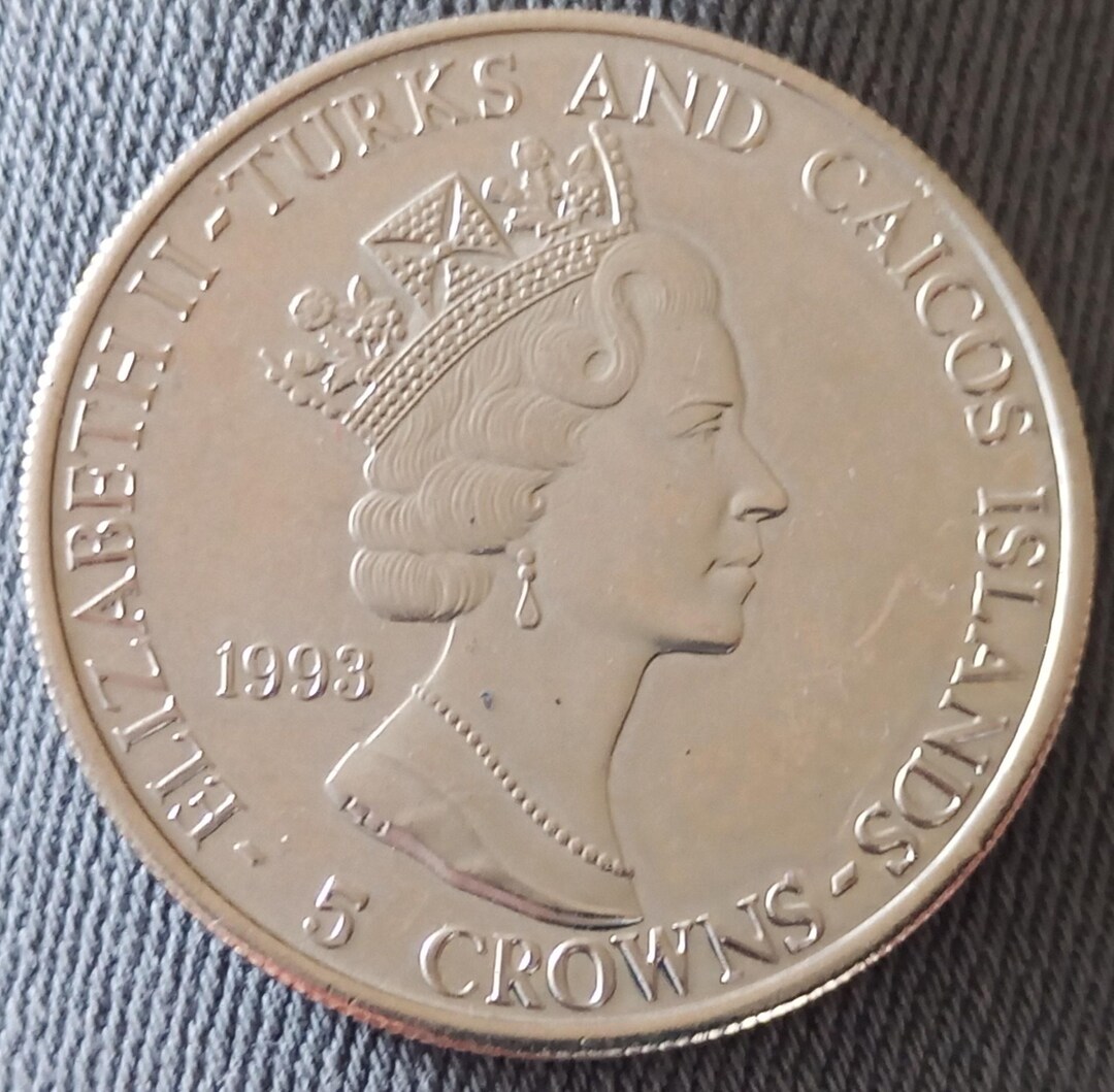 1993 British Turks Caicos 5 Crowns Full Bold Date! - Etsy