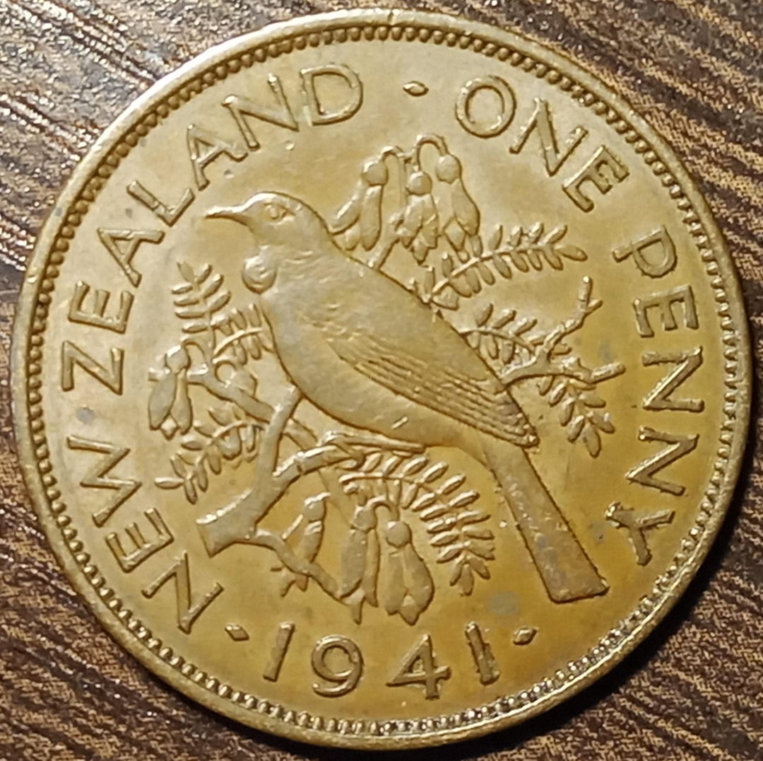Rare Date 1941 New Zealand One Penny Coin Vintage Full Bold Date! - Etsy